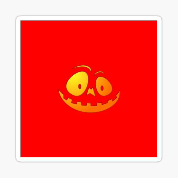 "Cheeky Pumpkin Face on Devil Red" Sticker by Creepyhollow | Redbubble
