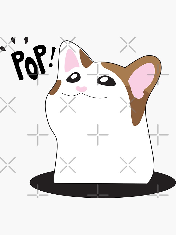 "POP CAT" Sticker for Sale by yellow-point | Redbubble