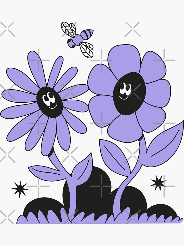 "Animated Duo Flower Sticker" Sticker for Sale by daanI-maqsood | Redbubble