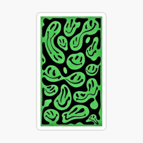 "Psychedelic Smiley Face Collage" Sticker by persianezhad | Redbubble