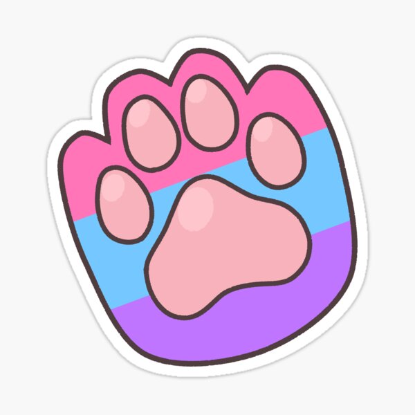 "LGBTQ+ Puppy Paw - Bi Pride" Sticker for Sale by withlovefromjoy ...