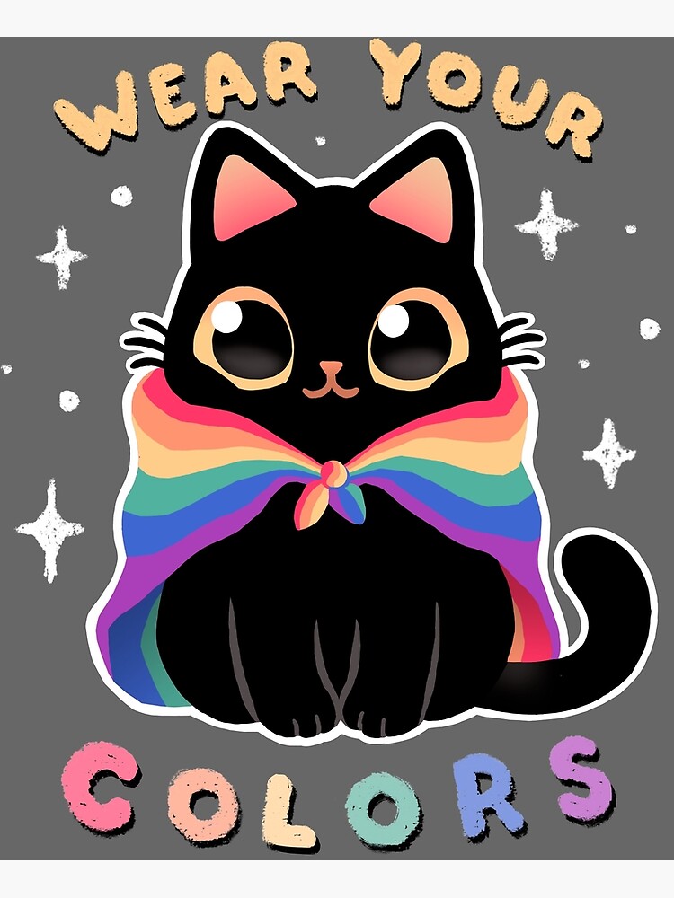 Póster «lgbt Pride Cat Kawaii Rainbow Kitty Wear Your Colors De