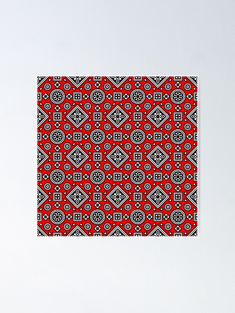 "Traditional Sindhi Ajrak Design Indus Valley People" Poster by LynxTG ...