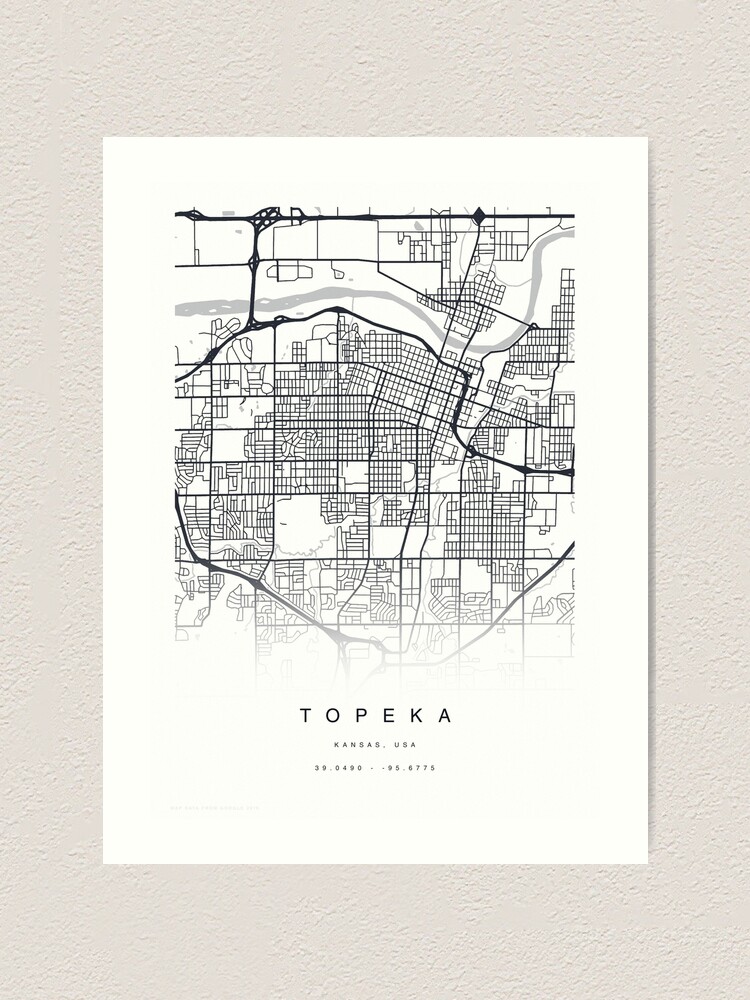 "Topeka, Kansas USA Map Poster" Art Print by TheZenSprout | Redbubble