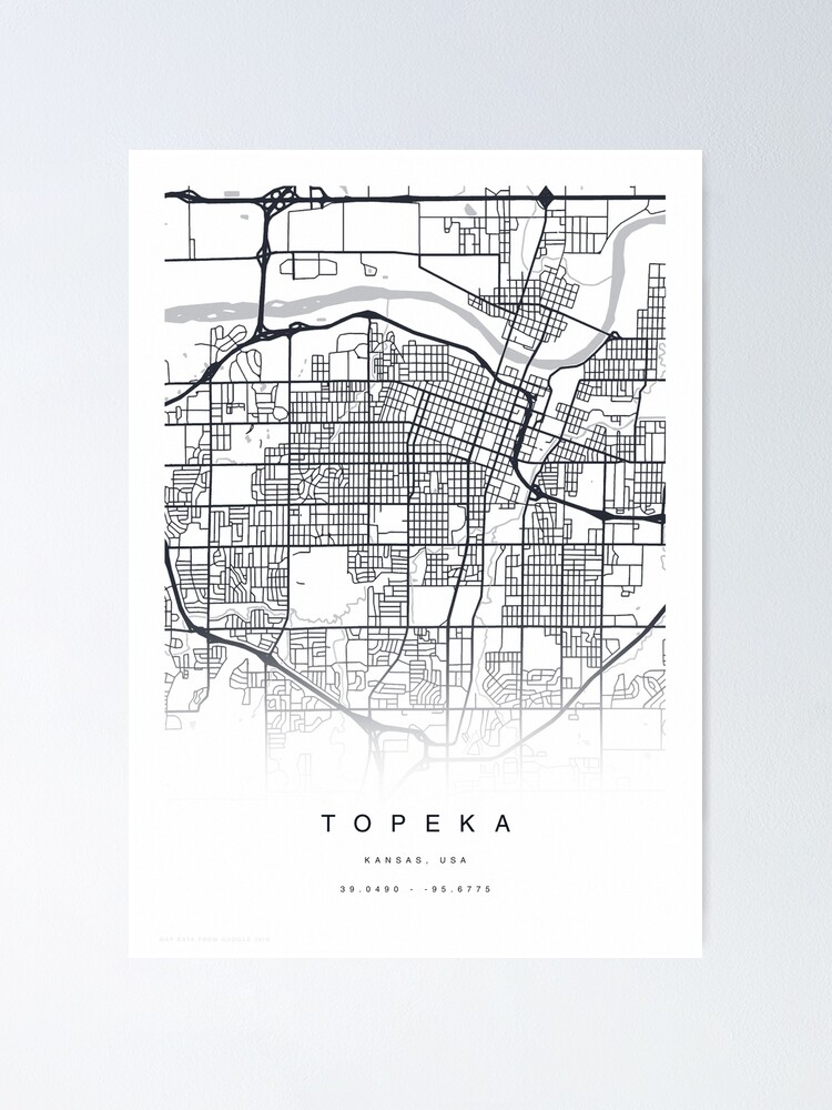 "Topeka, Kansas USA Map Poster" Poster by TheZenSprout | Redbubble