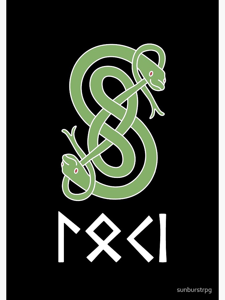 "Loki Name in Norse Runes & Snake Symbol" Spiral Notebook by ...