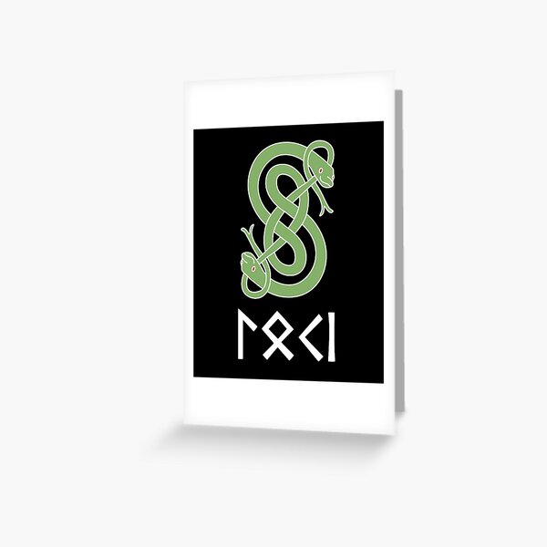 "Loki Name in Norse Runes & Snake Symbol" Greeting Card by sunburstrpg ...