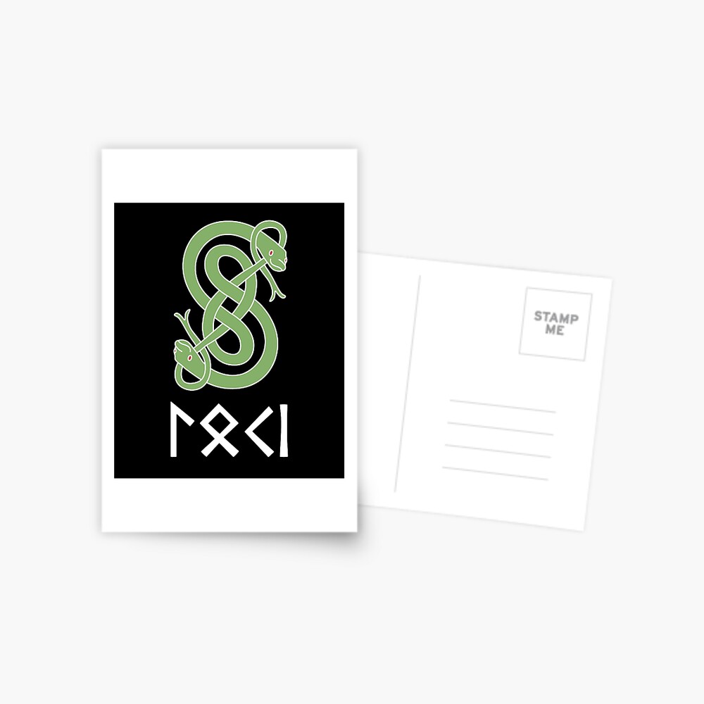 "Loki Name in Norse Runes & Snake Symbol" Postcard by sunburstrpg ...