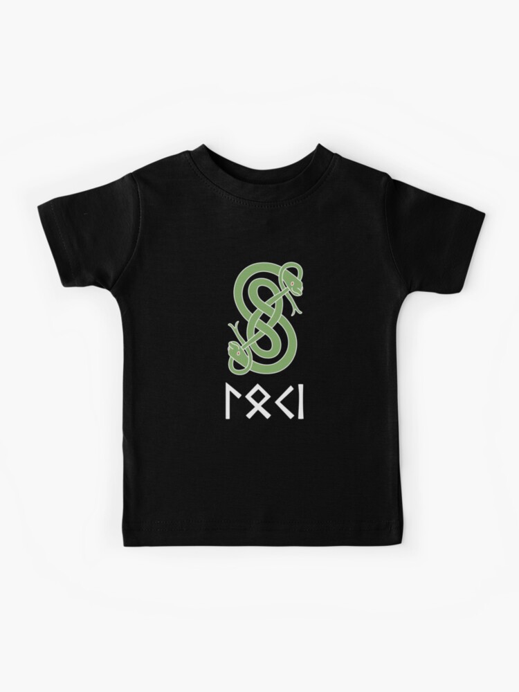 "Loki Name in Norse Runes & Snake Symbol" Kids T-Shirt for Sale by ...
