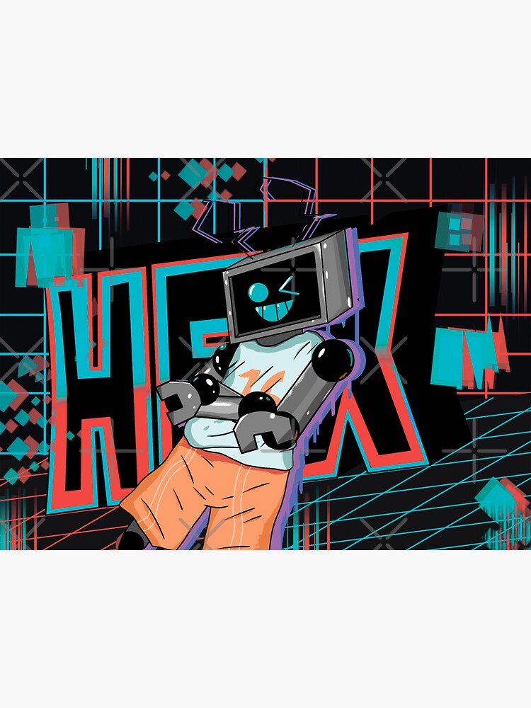 "Fnf Hex neon artwork" Sticker by AbrekArt | Redbubble