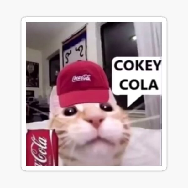 "cokey cola cat" Sticker for Sale by -vaporwave | Redbubble