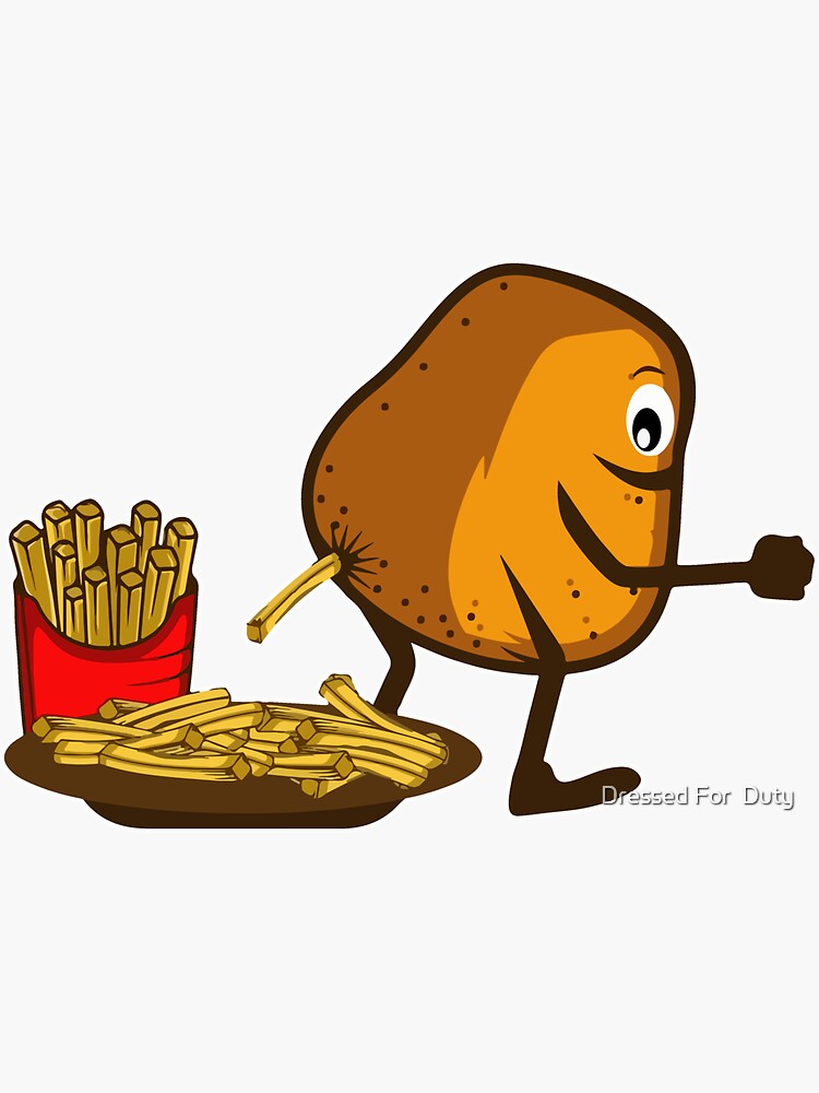 Pegatina «Papas Fritas Papa Caca Papas Fritas Humor» de kdiamond1 ...