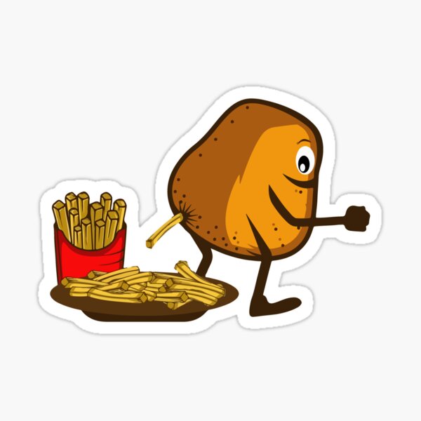 "French Fries Potato Pooping Fries Humor" Sticker for Sale by kdiamond1 ...