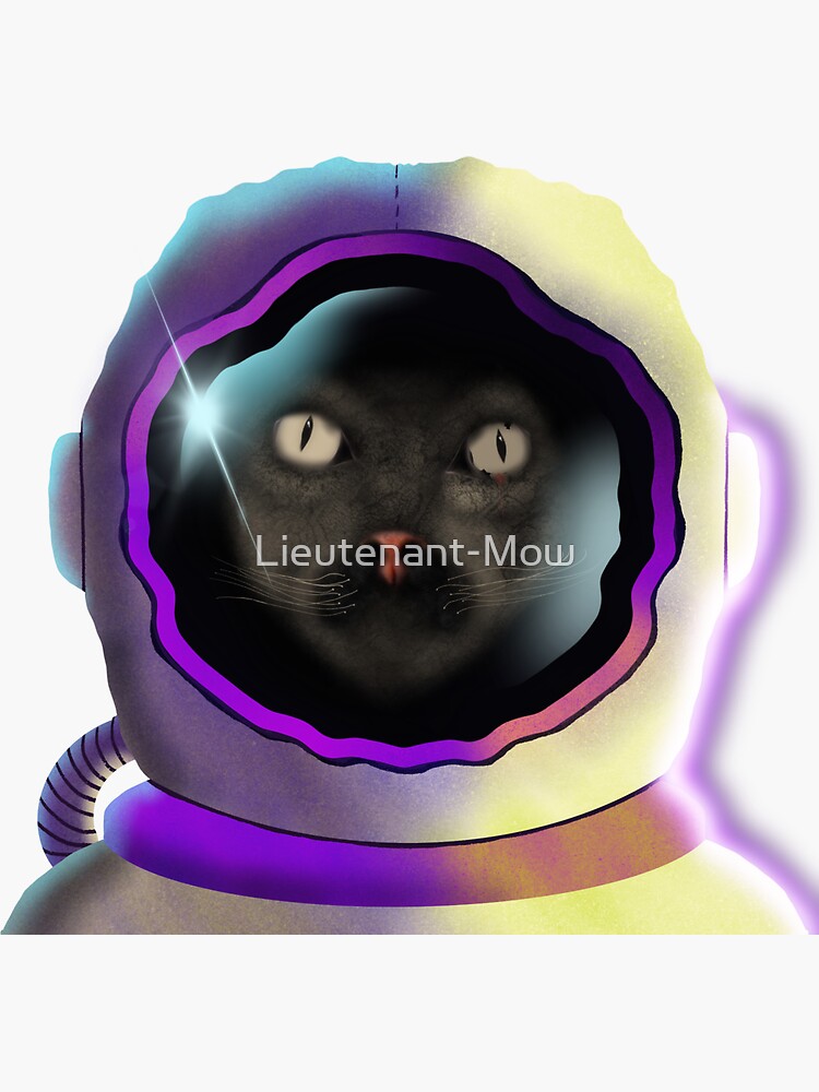 "Astro Kitty Transparent " Sticker for Sale by Lieutenant-Mow | Redbubble