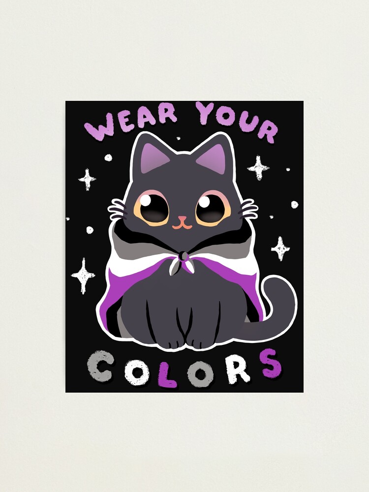 Asexual Lgbt Pride Cat Kawaii Rainbow Kitty Wear Your Colors