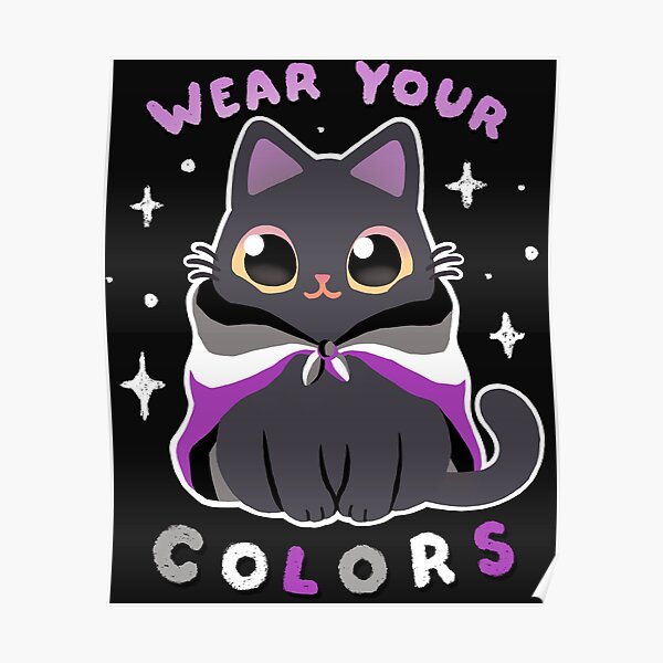 Asexual Lgbt Pride Cat Kawaii Rainbow Kitty Wear Your Colors