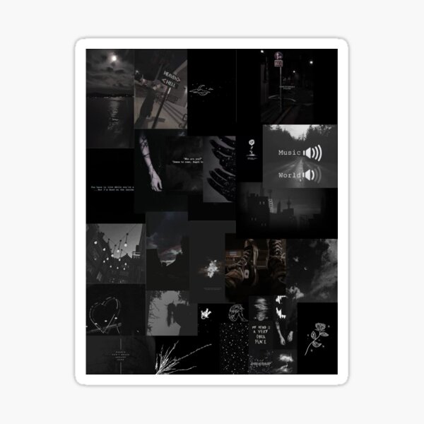 "Black Aesthetic " Sticker by StudioMusic | Redbubble