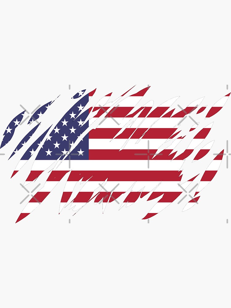 "Ripped American Flag" Sticker for Sale by TwistedEarth | Redbubble