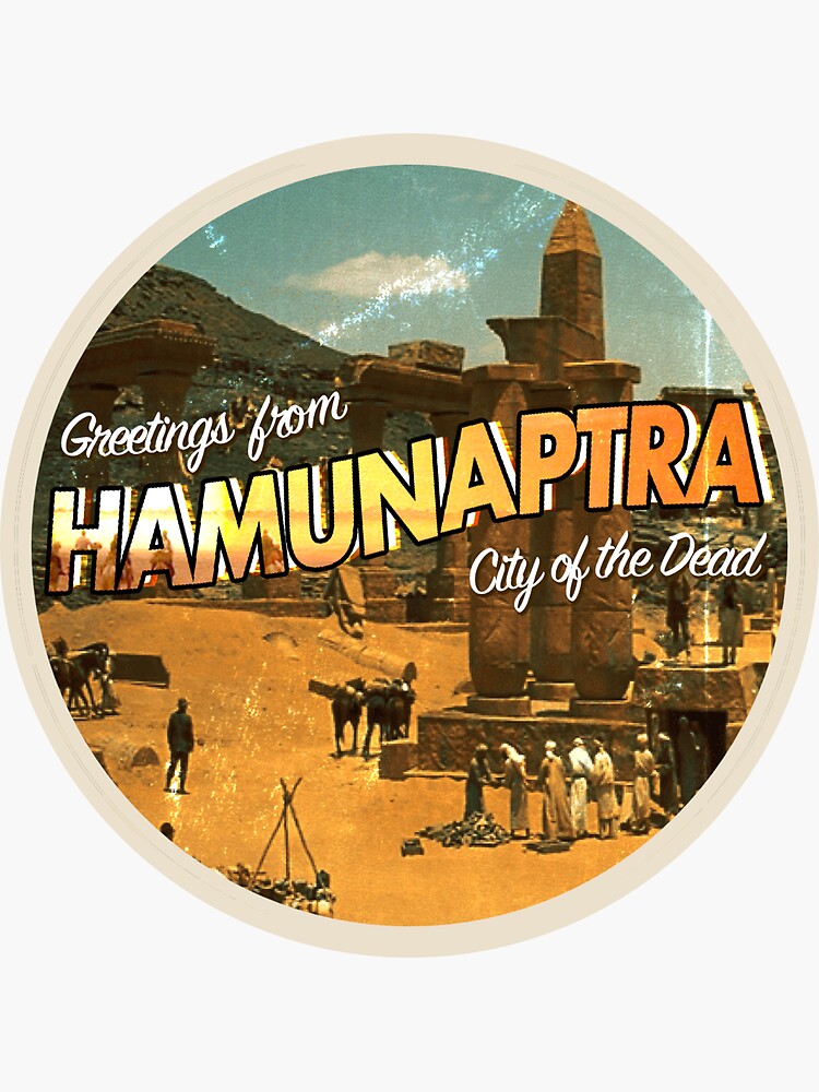 "Hamunaptra [Greetings from]" Sticker for Sale by 221bree | Redbubble