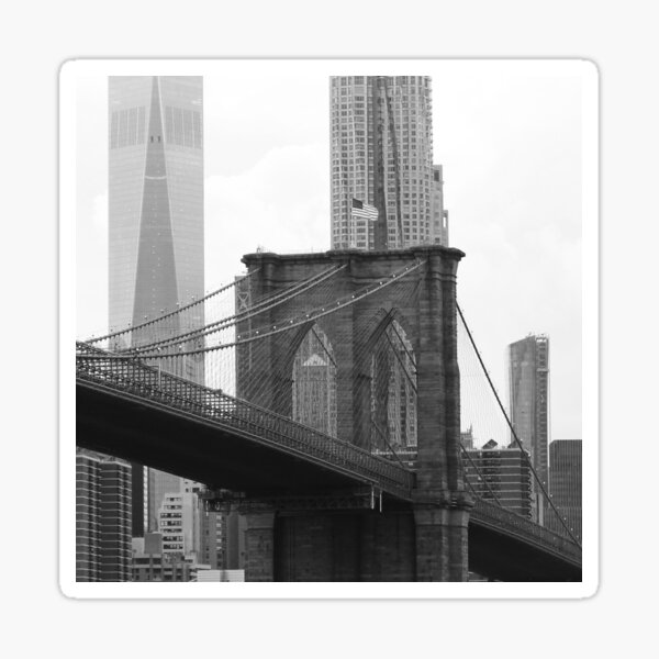 "Brooklyn Bridge black and white" Sticker for Sale by MarijeKouyzer ...