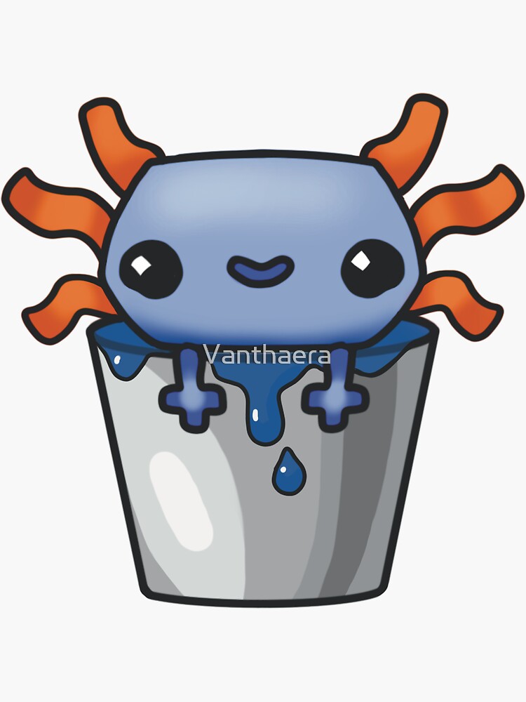 "Bucket of Axolotl blue" Sticker for Sale by Vanthaera | Redbubble