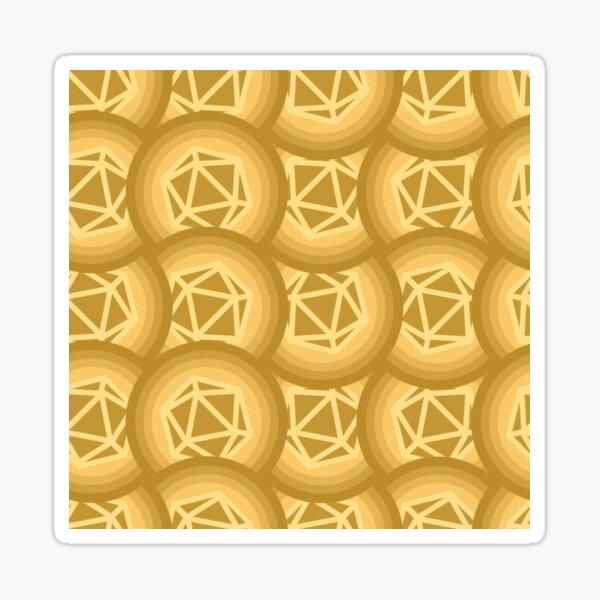 "Retro Inspired D20 Circles Seamless Pattern - Yellow" Sticker for Sale ...