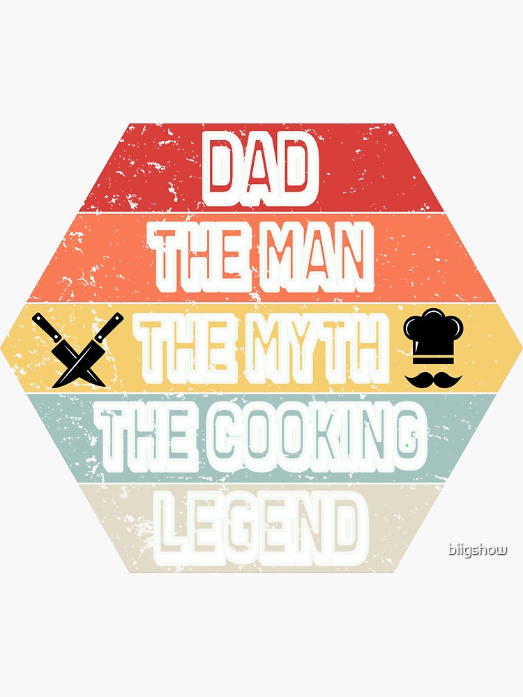 "Chef Dad Cooking Legend Home Cook Father's Day Cooking Dads" Sticker ...