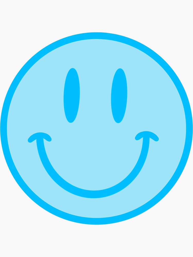 "blue SMILEY!" Sticker for Sale by PaisleyF1 | Redbubble