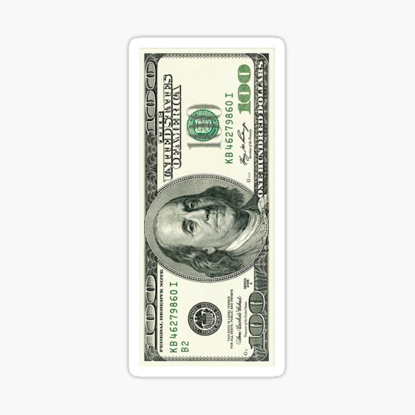 "100 Dollar Bill" Sticker for Sale by BuksDesigns | Redbubble