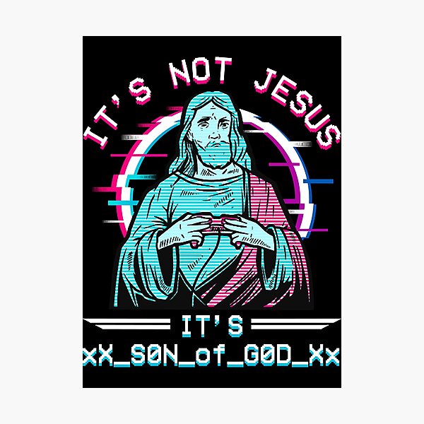"Funny Christian Gamer Jesus Gamertag Esport Gifts " Photographic Print ...