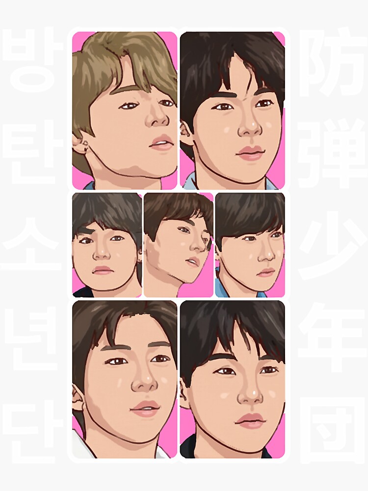 "BTS member " Sticker by Amyna25 | Redbubble