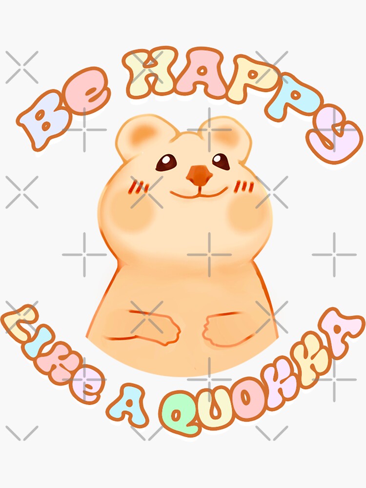 "Happy Like A Quokka" Sticker for Sale by VelvepeachShop | Redbubble