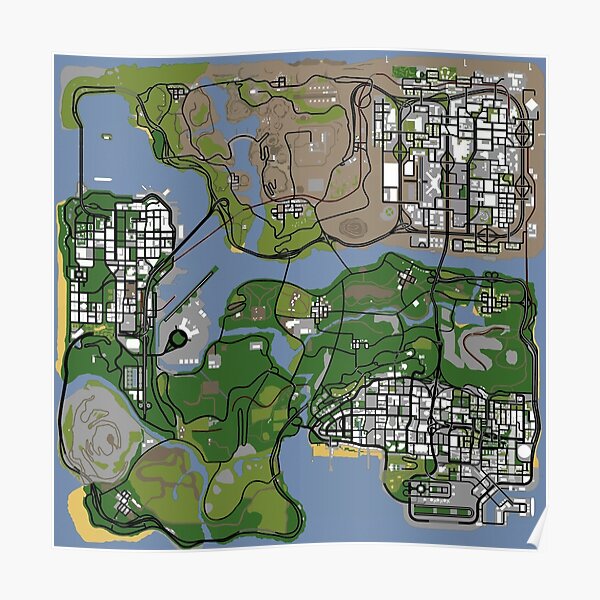 Gta Map Posters | Redbubble