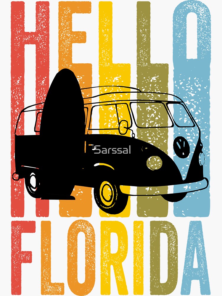 "Hello Florida" Sticker for Sale by Sarssal | Redbubble