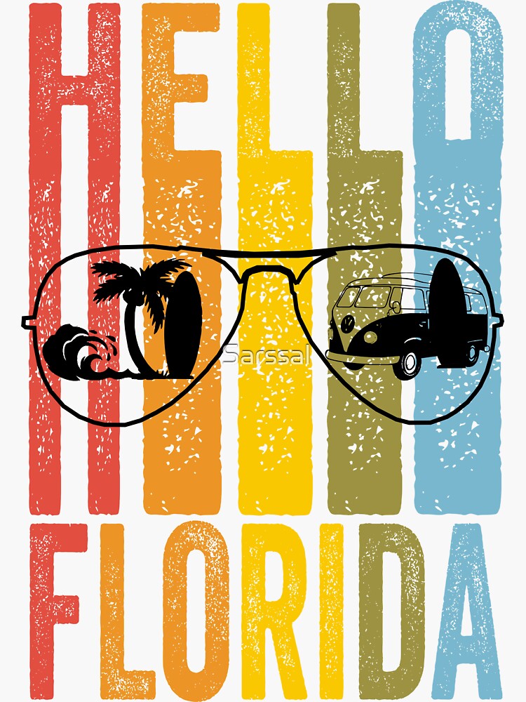 "Hello Florida" Sticker for Sale by Sarssal | Redbubble