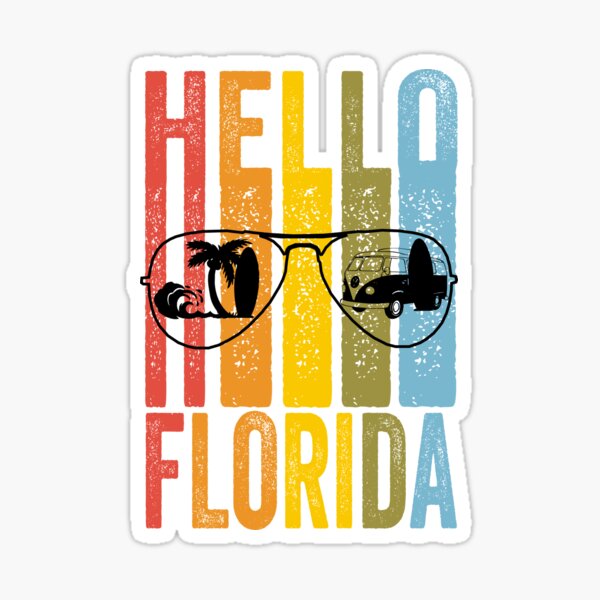 "Hello Florida" Sticker for Sale by Sarssal | Redbubble