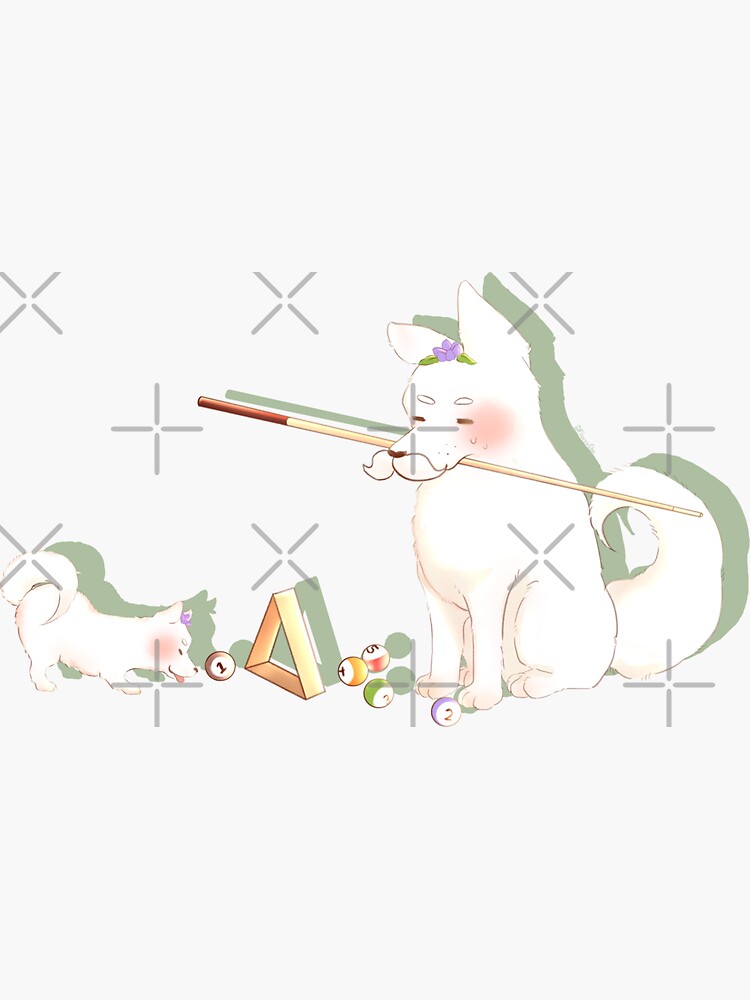 "fluffy/ white fluffy dog playing" Sticker for Sale by Floreoshen ...