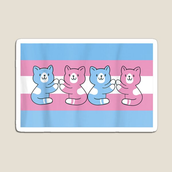 Imán «Bandera de gato lindo del orgullo transgénero - LGBTQIA + - Mes ...