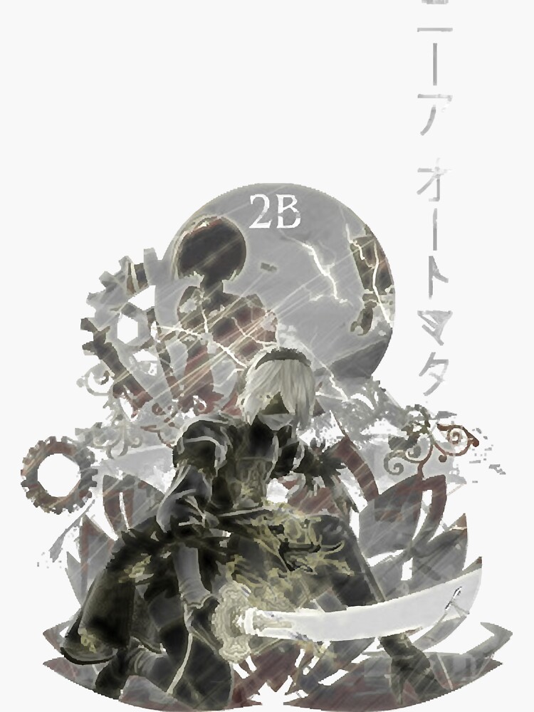 "Nier Automata 2B rain " Sticker for Sale by uonRayhel | Redbubble