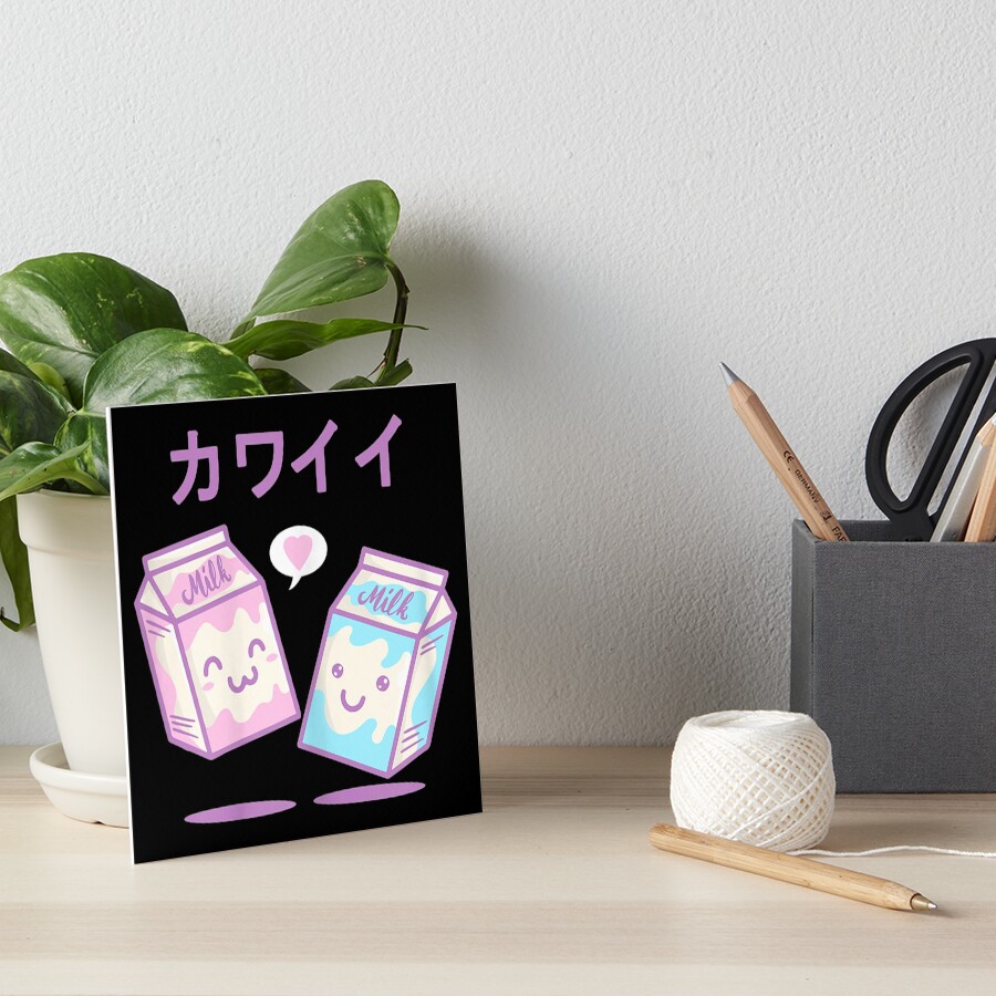 "Womens Cute Milk Meme UwU Japanese Manga Waifu" Art Board Print by ...