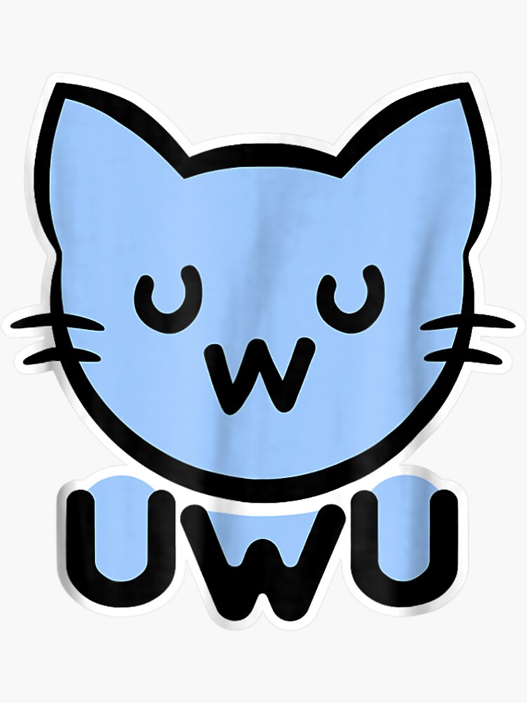 "UwU Kitties: UwU Kitties - Blue Kitty Design" Sticker for Sale by ...