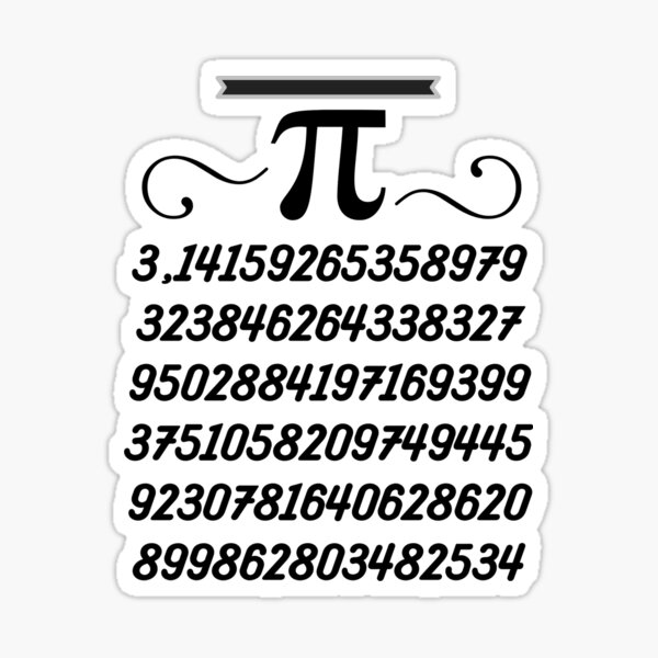 "Decimals of Pi" Sticker for Sale by VM-Designer | Redbubble