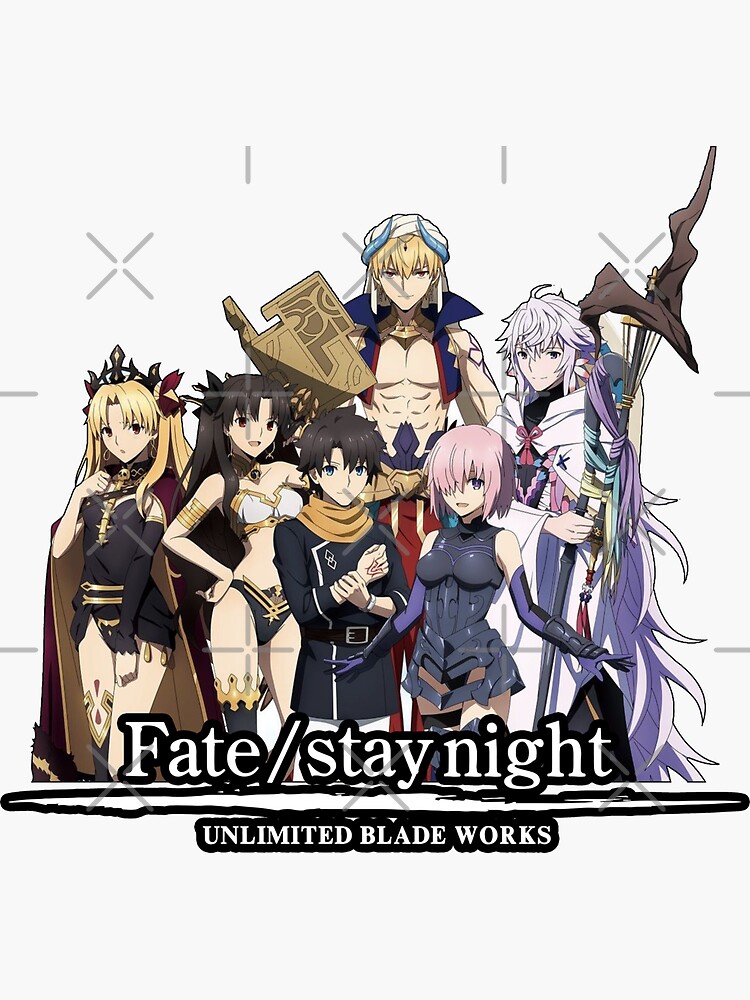 "Unlimited Blade Works Anime Characters Art" Sticker for Sale by ...