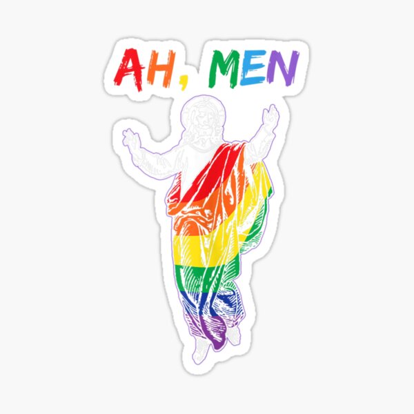 "Ah Men Rainbow Jesus LGBT" Sticker for Sale by StockSomewhere | Redbubble