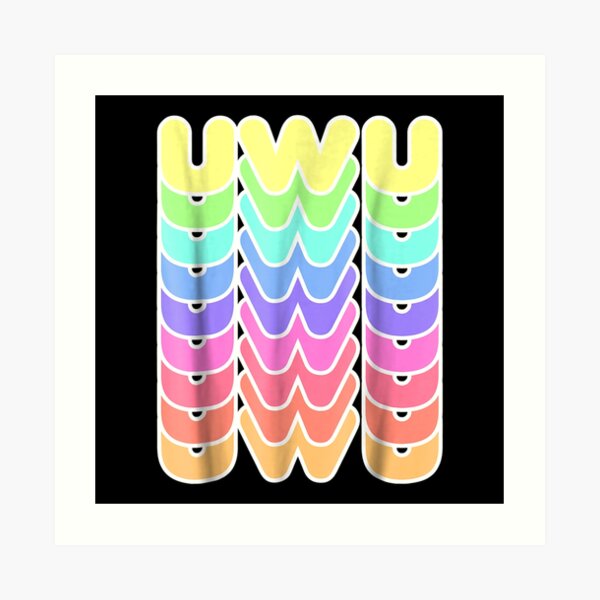 "uwu cute face emoji letter kawaii keyopta stan" Art Print by ...