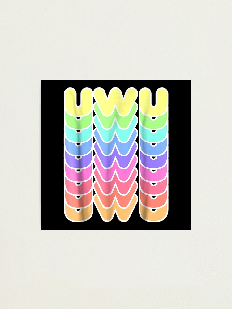 "uwu cute face emoji letter kawaii keyopta stan" Photographic Print for ...