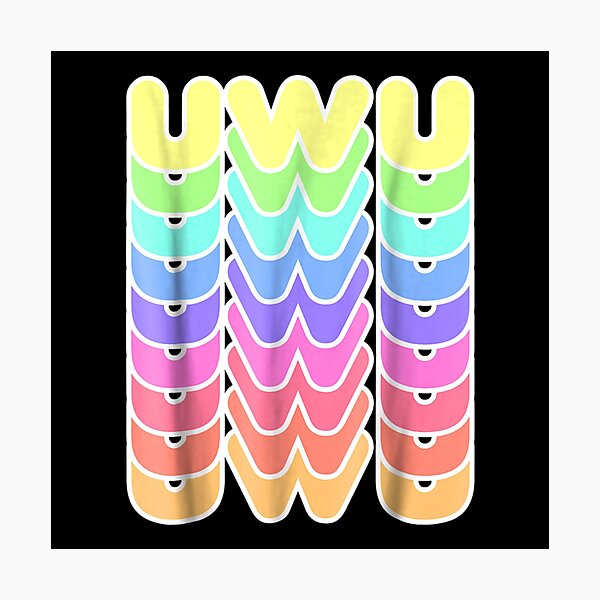 "uwu cute face emoji letter kawaii keyopta stan" Photographic Print for ...