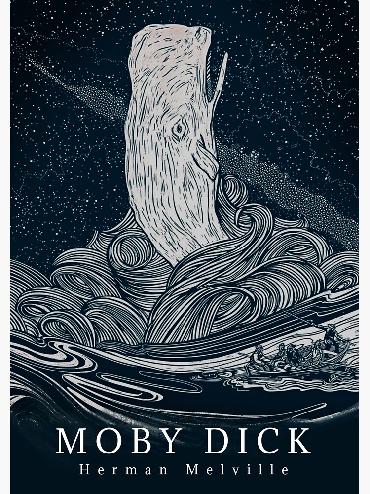 "Moby Dick Book Cover by Herman Melville" Sticker for Sale by ...