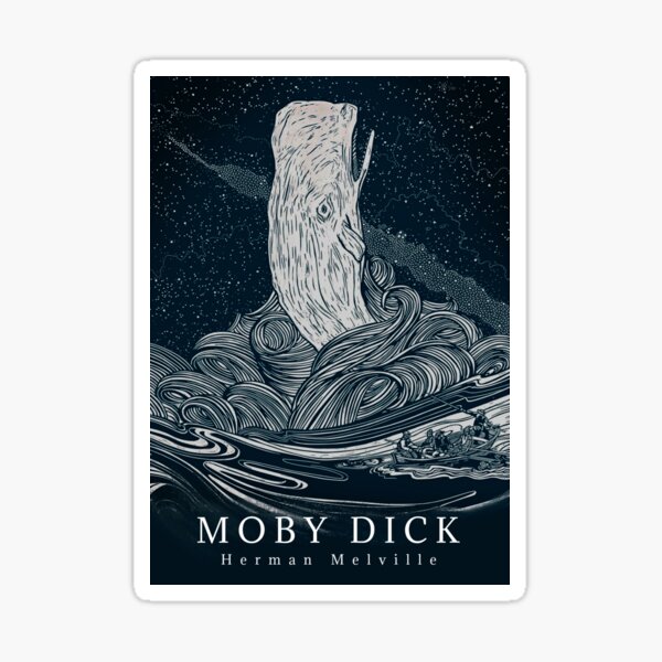 "Moby Dick Book Cover by Herman Melville" Sticker for Sale by ...