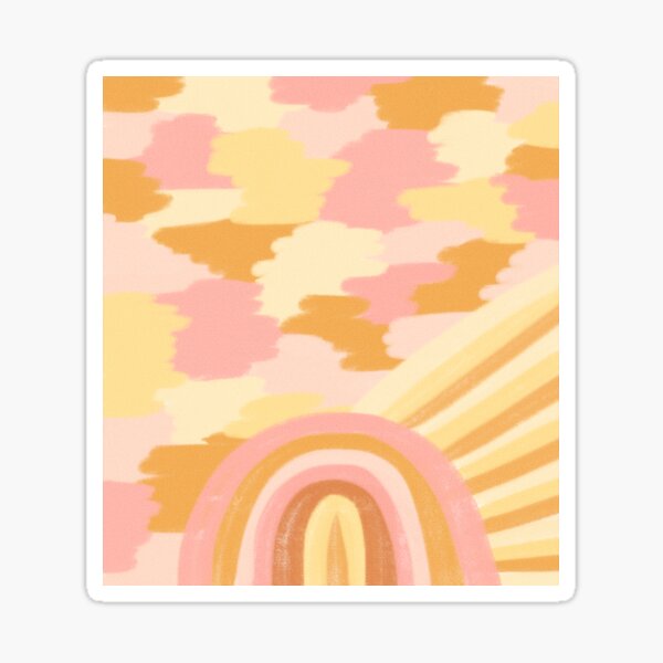"Groovy pastel rainbow " Sticker by helloimatlanta | Redbubble